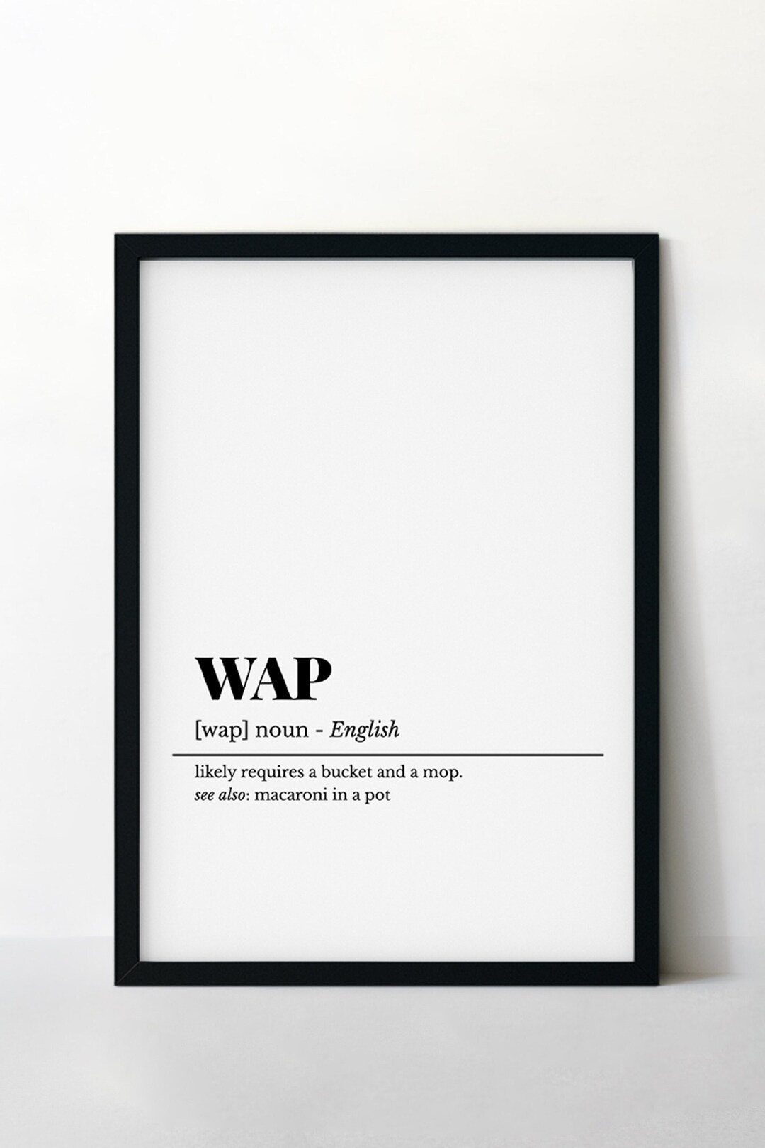 Dorm Room Decor, Wap Definition Print, Funny Home Decor, Wap Art Print ...