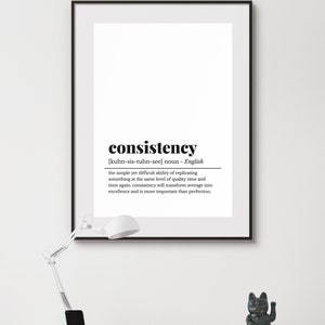 Motivational Poster, Consistency Definition Print, Office Wall Art ...