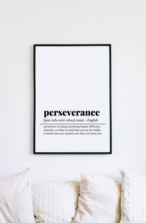 Perseverance Definition Printable Wall Art Perseverance - Etsy