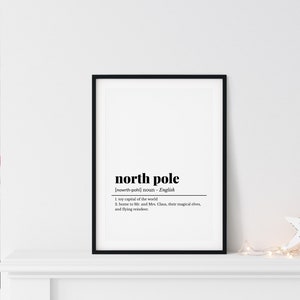 North Pole Definition Printable, North Pole Poster, North Pole Wall Art ...