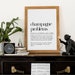 Champagne Problems Definition Print, Champagne Wall Art, Bar Cart Decor ...