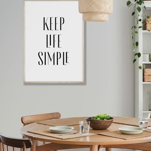 Motivational Poster, Keep Life Simple, Affirmation Wall Art, Printable ...