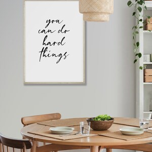 Affirmation Wall Art, You Can Do Hard Things, Motivational Sign ...