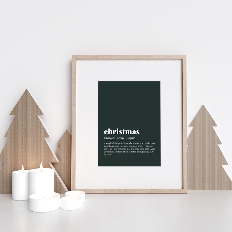 Christmas Definition Printable Christmas Wall Decor Holiday - Etsy