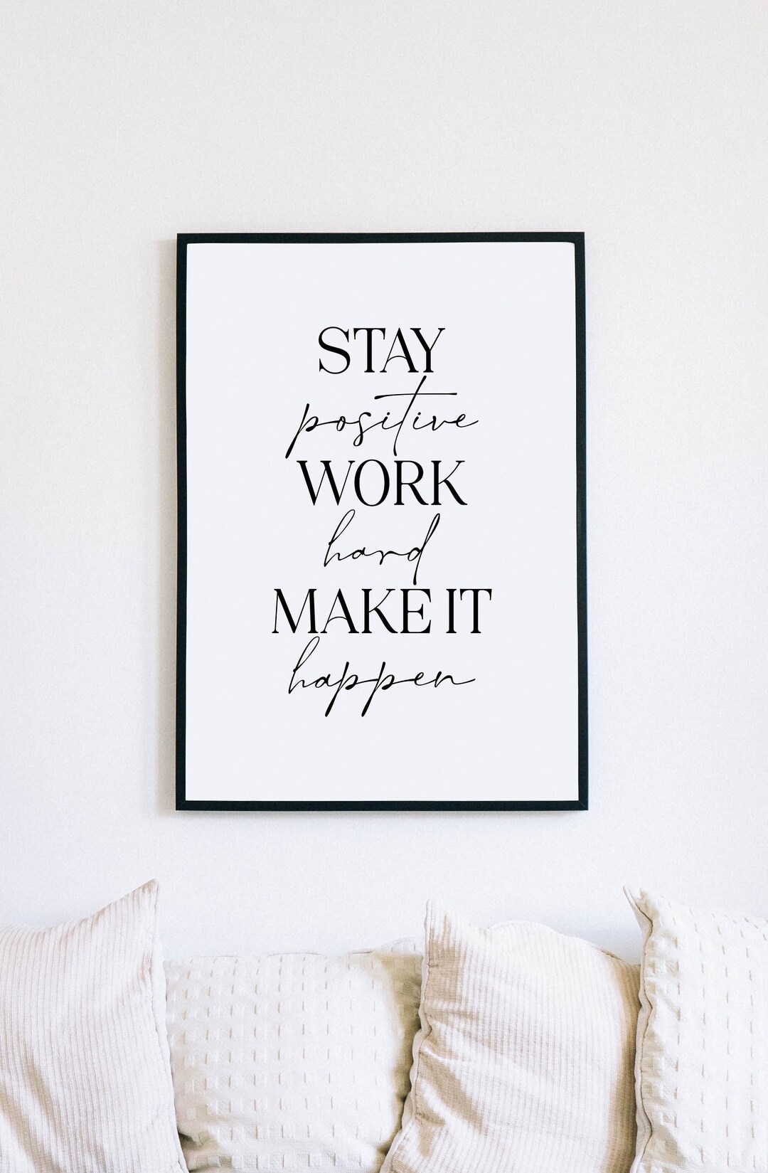 Positive Affirmation Wall Decor, Stay Positive, Work Hard, Make It ...