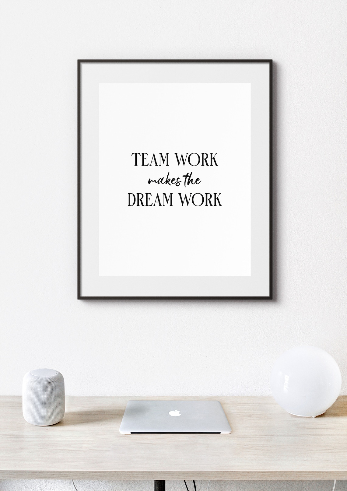 Cubicle Decor, Team Work Makes the Dream Work, Printable Wall Art ...