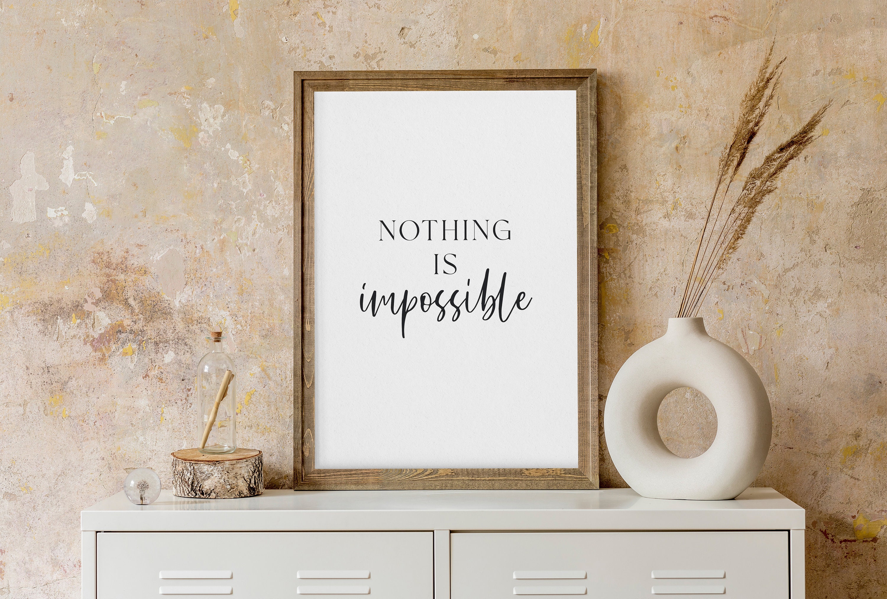 Motivational Poster Nothing is Impossible Affirmation Wall - Etsy