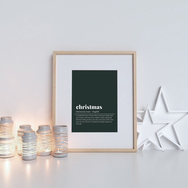 Christmas Definition Printable Christmas Wall Decor Holiday - Etsy