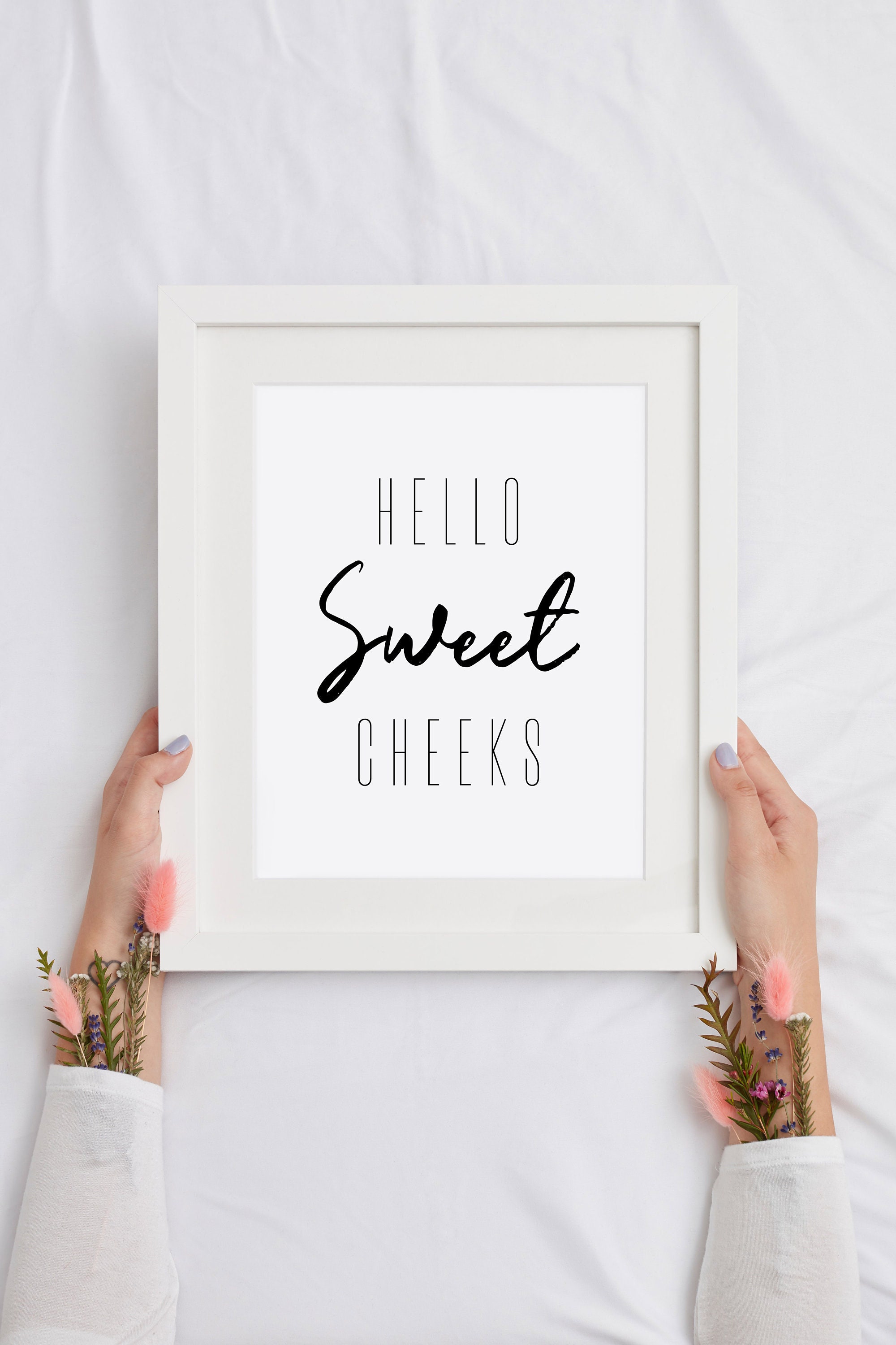 Hello Sweet Cheeks Printable Art, Hello Sweet Cheeks Sign, Nursery ...
