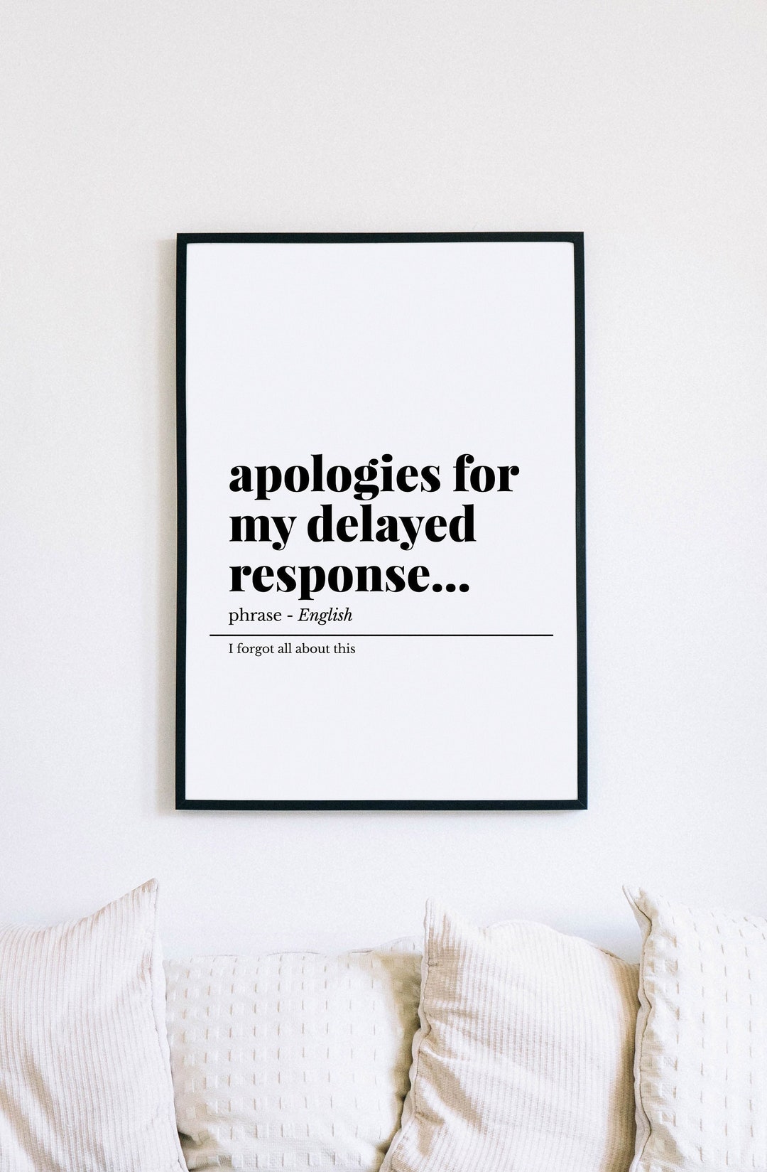 Funny Home Office Poster, Office Wall Art, Delayed Response, Definition ...