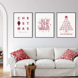 Christmas Prints, 32 Christmas Printables, Christmas Wall Art, Colorful ...