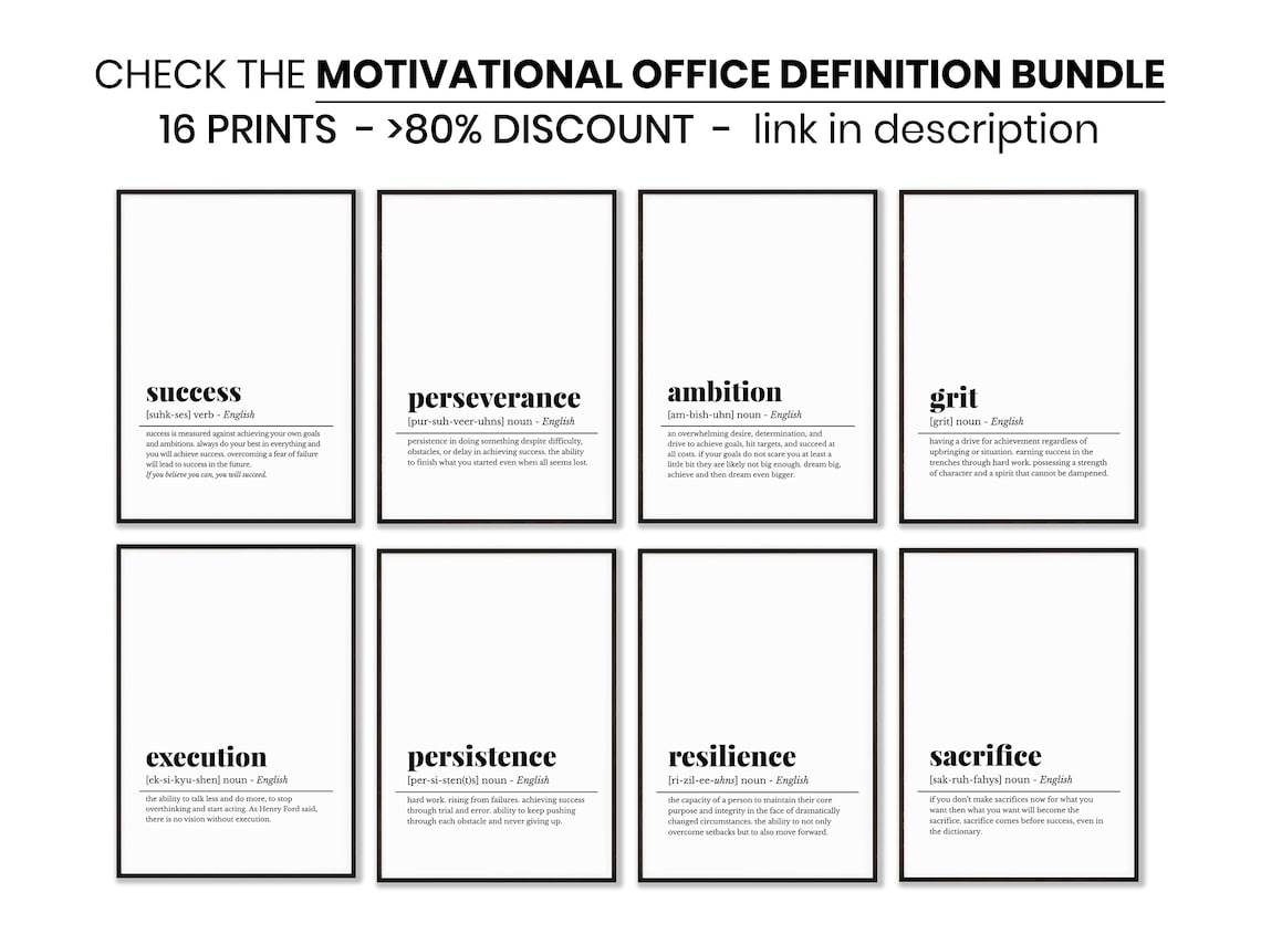 Commitment Definition Print Office Wall Art Printable Wall - Etsy