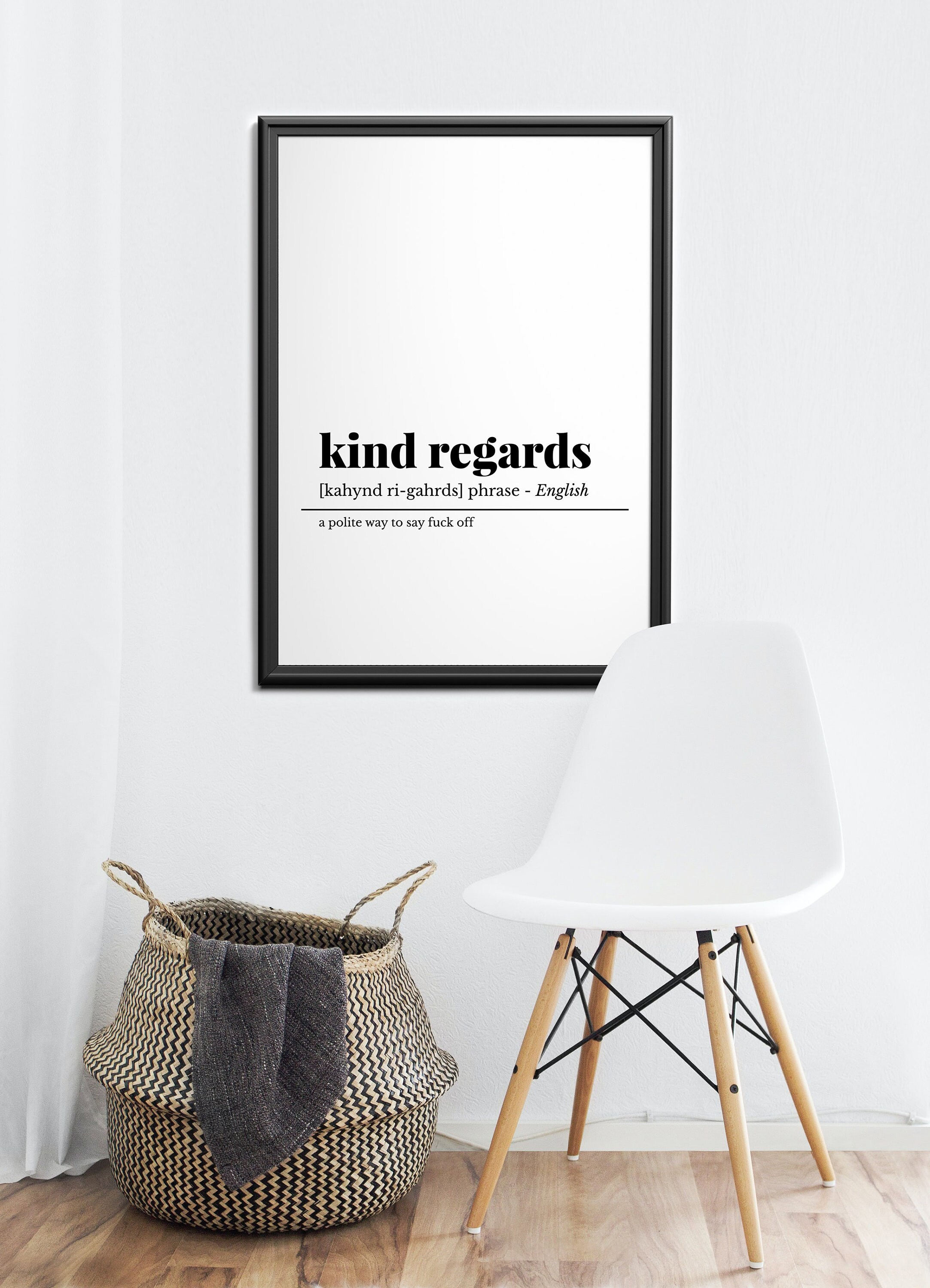 Funny Office Poster Kind Regards Definition Print Funny | Etsy
