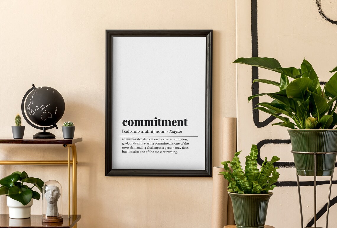 Commitment Definition Print Office Wall Art Printable Wall - Etsy