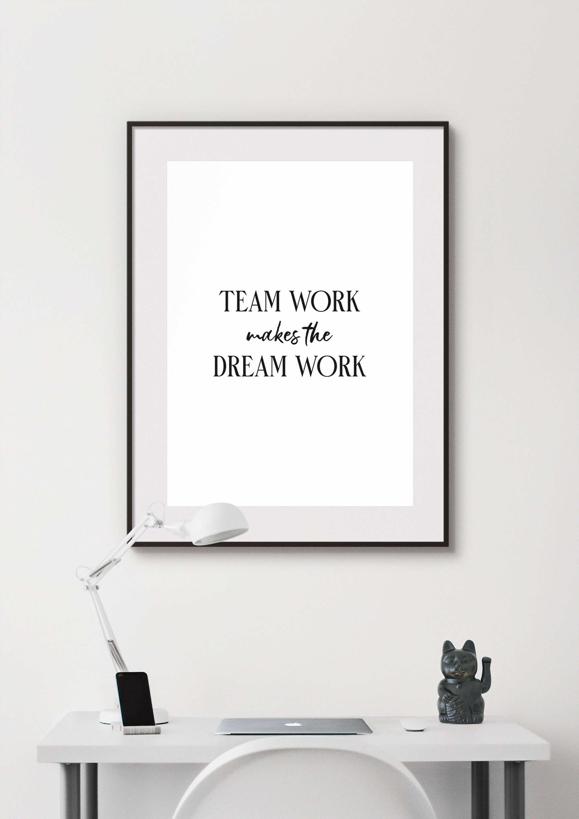 Cubicle Decor Team Work Makes the Dream Work Printable Wall - Etsy