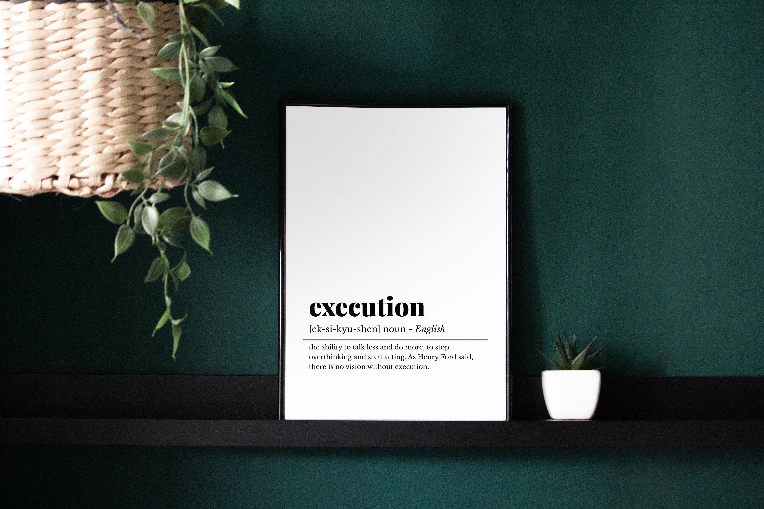 Execution Definition Modern Office Decor Office Wall Art - Etsy