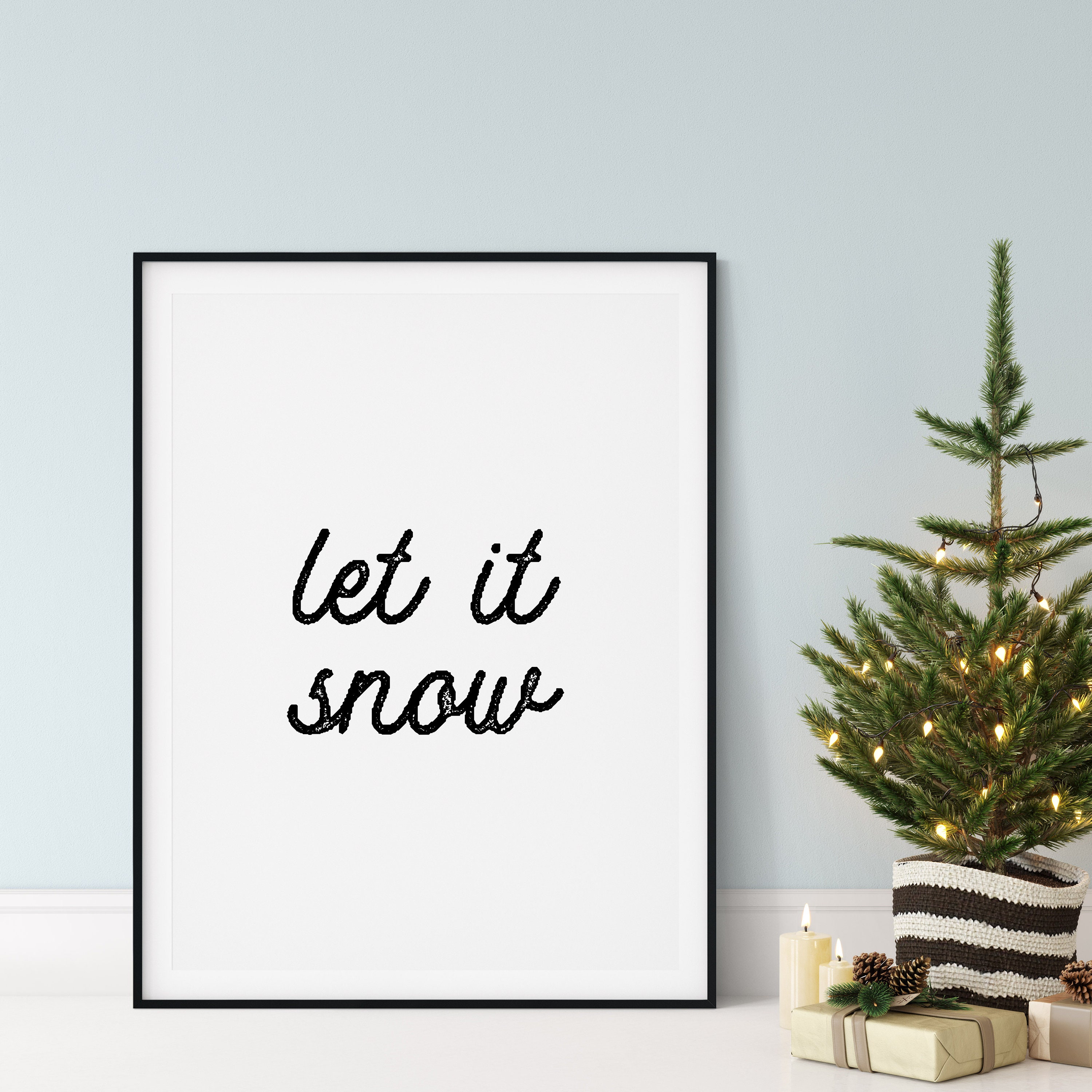Christmas Printable Wall Art Let It Snow Print Christmas - Etsy
