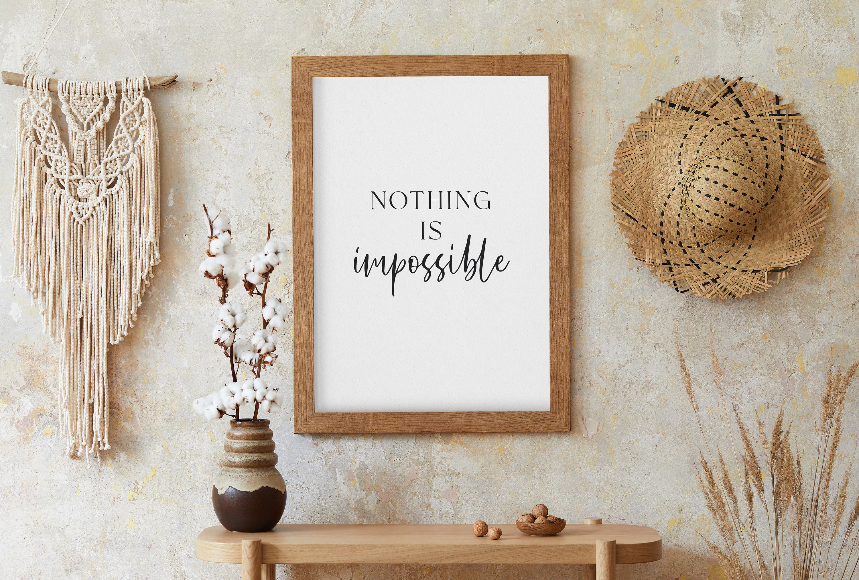Motivational Poster Nothing is Impossible Affirmation Wall - Etsy