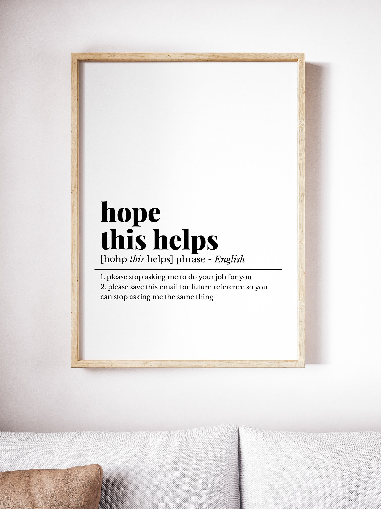 Home Office Decor Office Wall Art Hope This Helps - Etsy