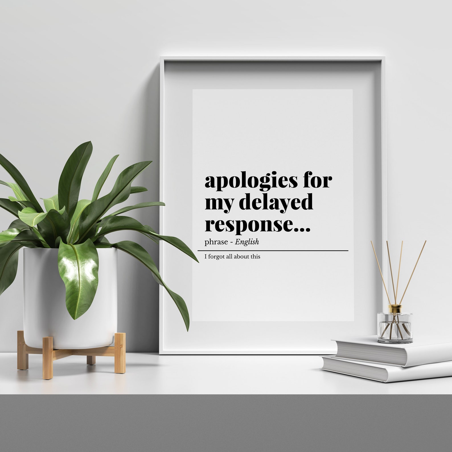 Funny Home Office Poster, Office Wall Art, Delayed Response, Definition ...