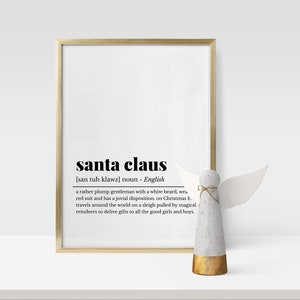 Santa Claus Definition Print, Christmas Wall Decor, Christmas Wall Art ...