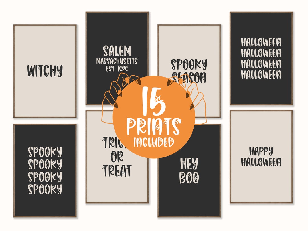Halloween Decor, Set of 15 Printables, Halloween Gallery Wall ...