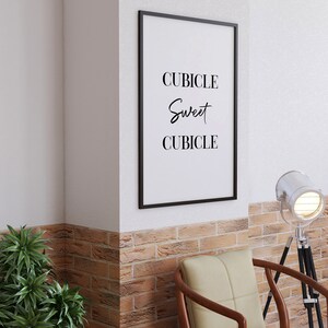 Work Printable Art, Cubicle Sweet Cubicle, Printable Wall Art, Office ...