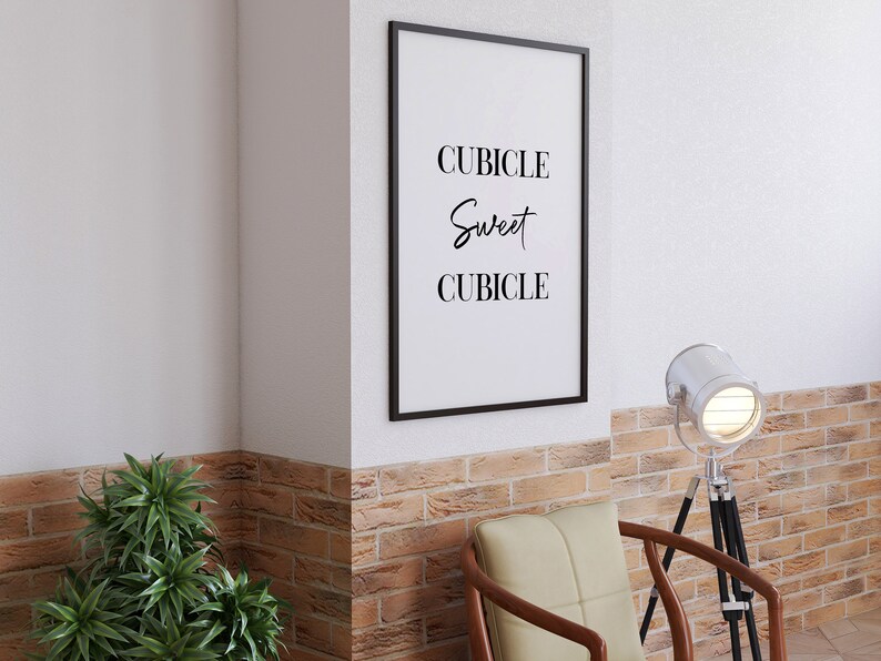 Work Printable Art, Cubicle Sweet Cubicle, Printable Wall Art, Office ...
