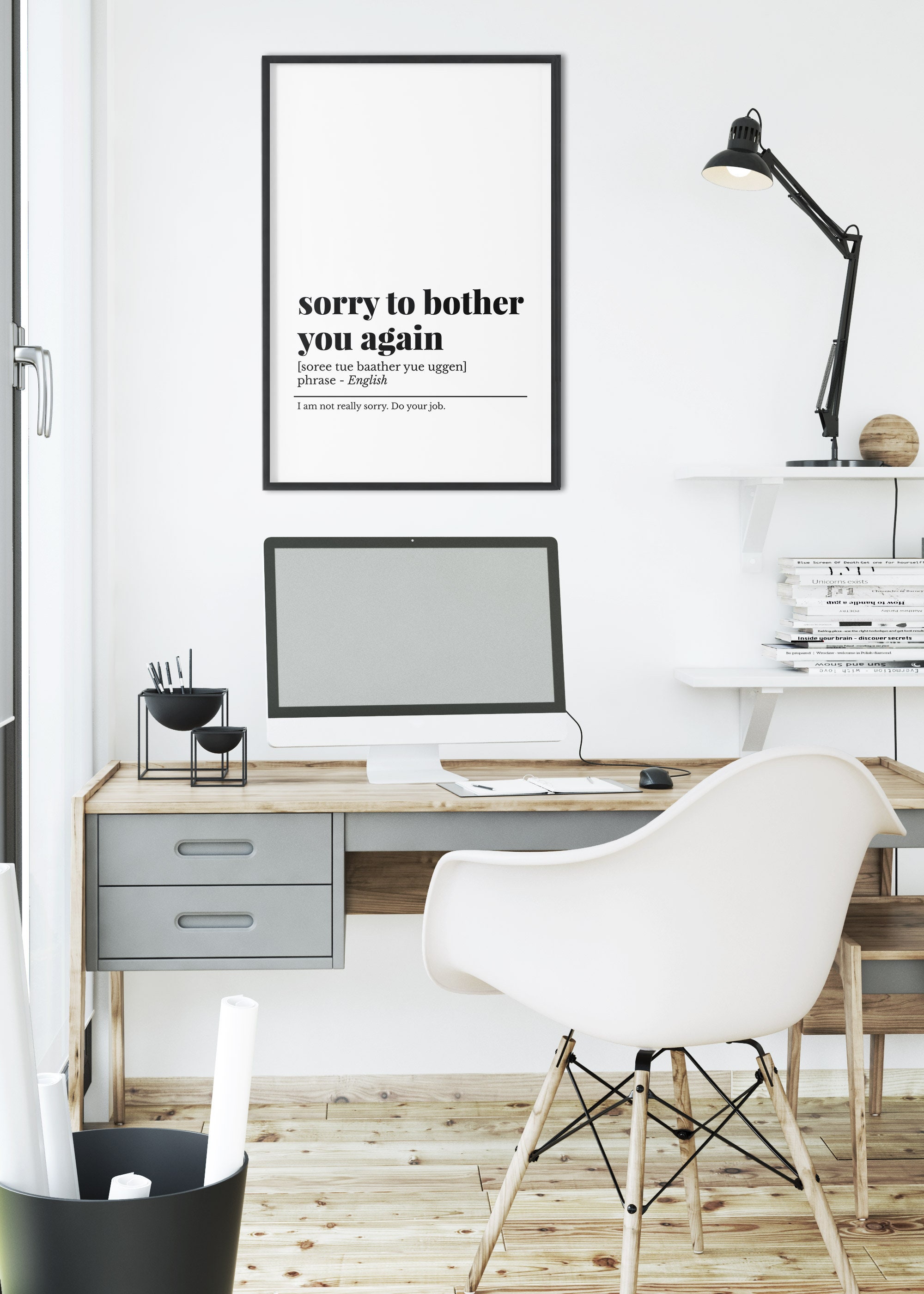 Funny home office poster Office Wall Art Sorry to bother you | Etsy