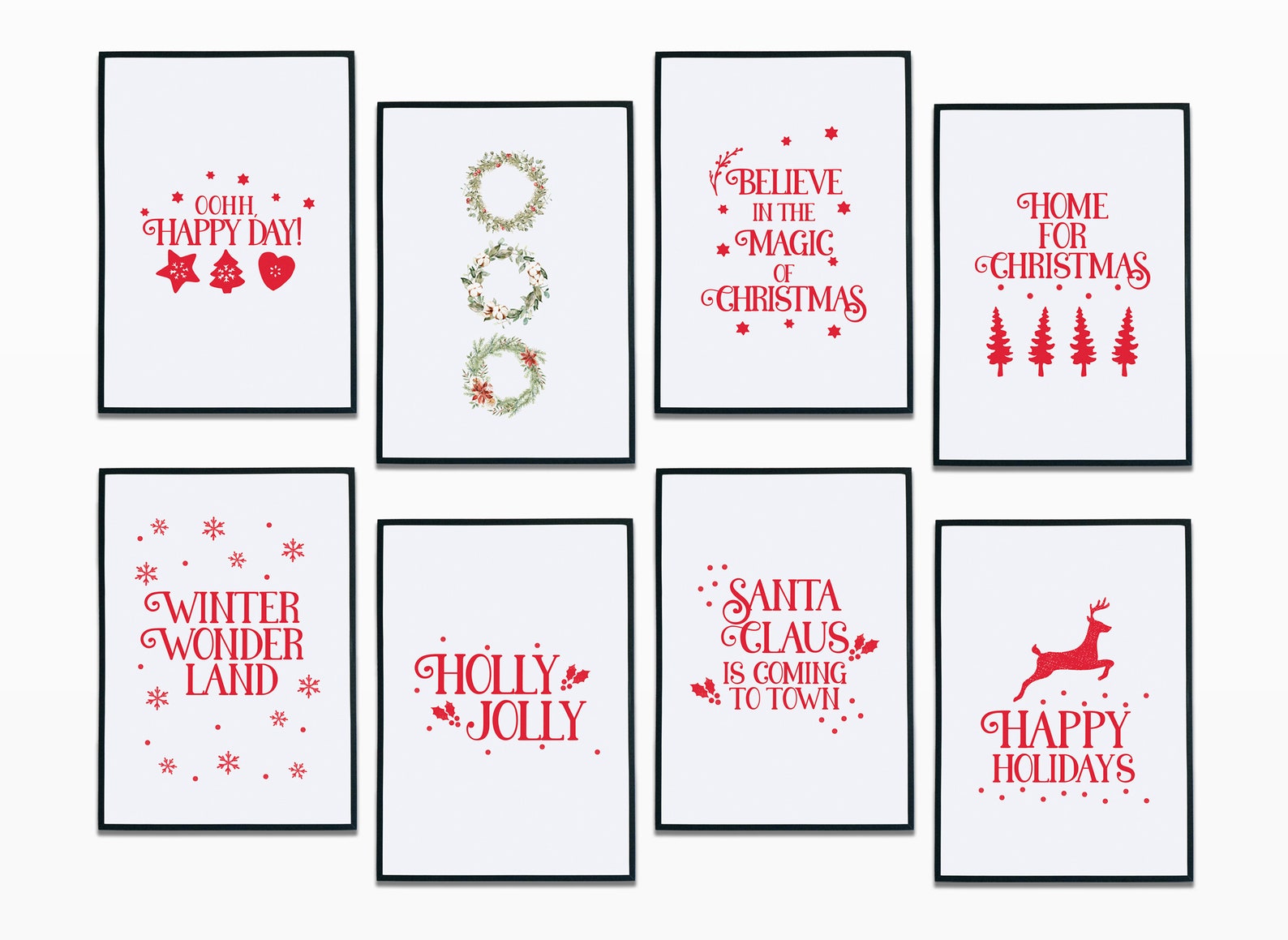 Christmas Prints, 32 Christmas Printables, Christmas Wall Art, Colorful ...