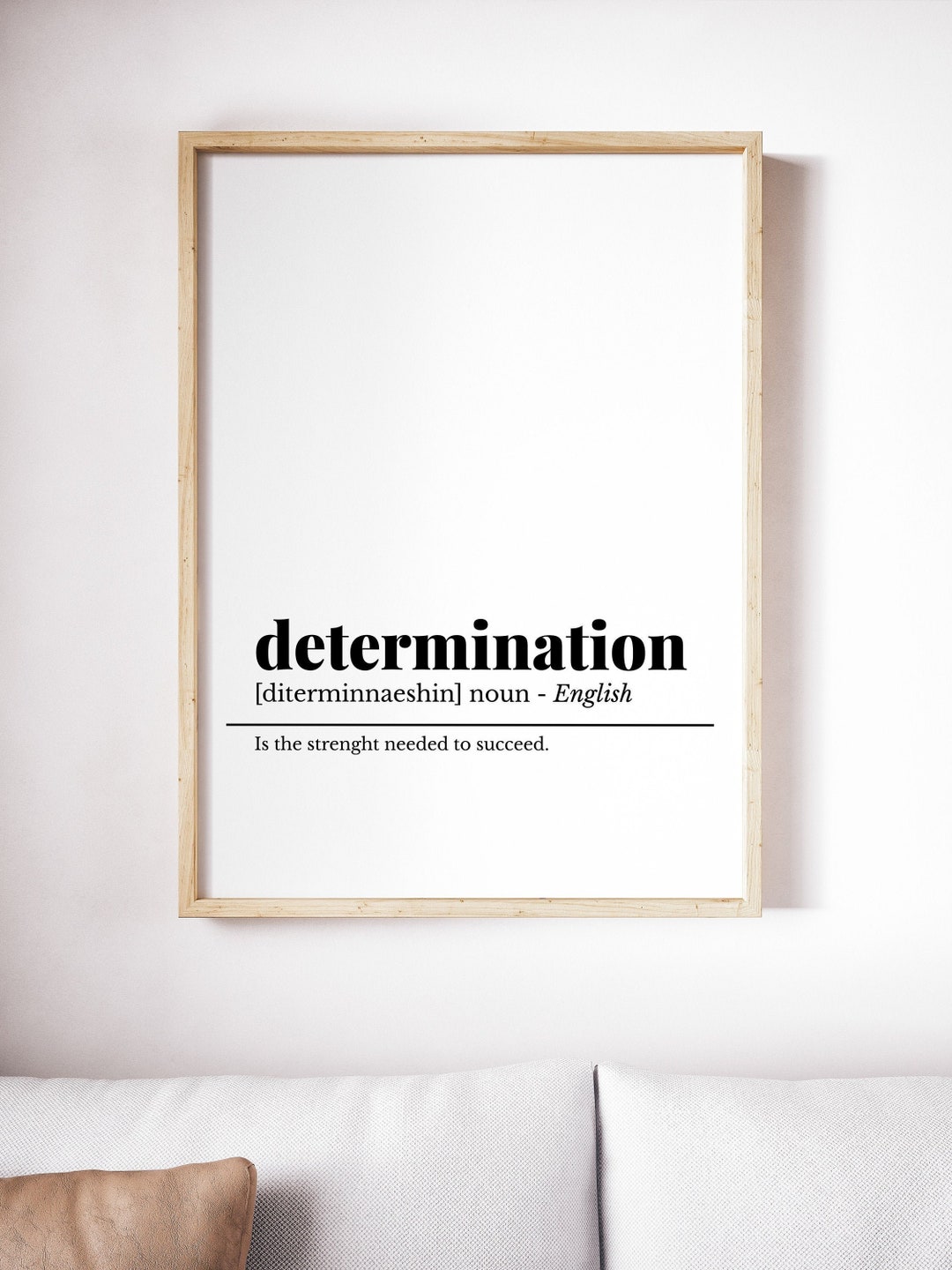 Modern Office Decor, Determination Definition Print, Printable Wall Art ...
