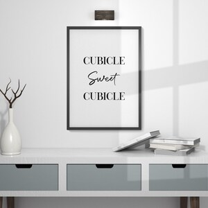Work Printable Art, Cubicle Sweet Cubicle, Printable Wall Art, Office ...