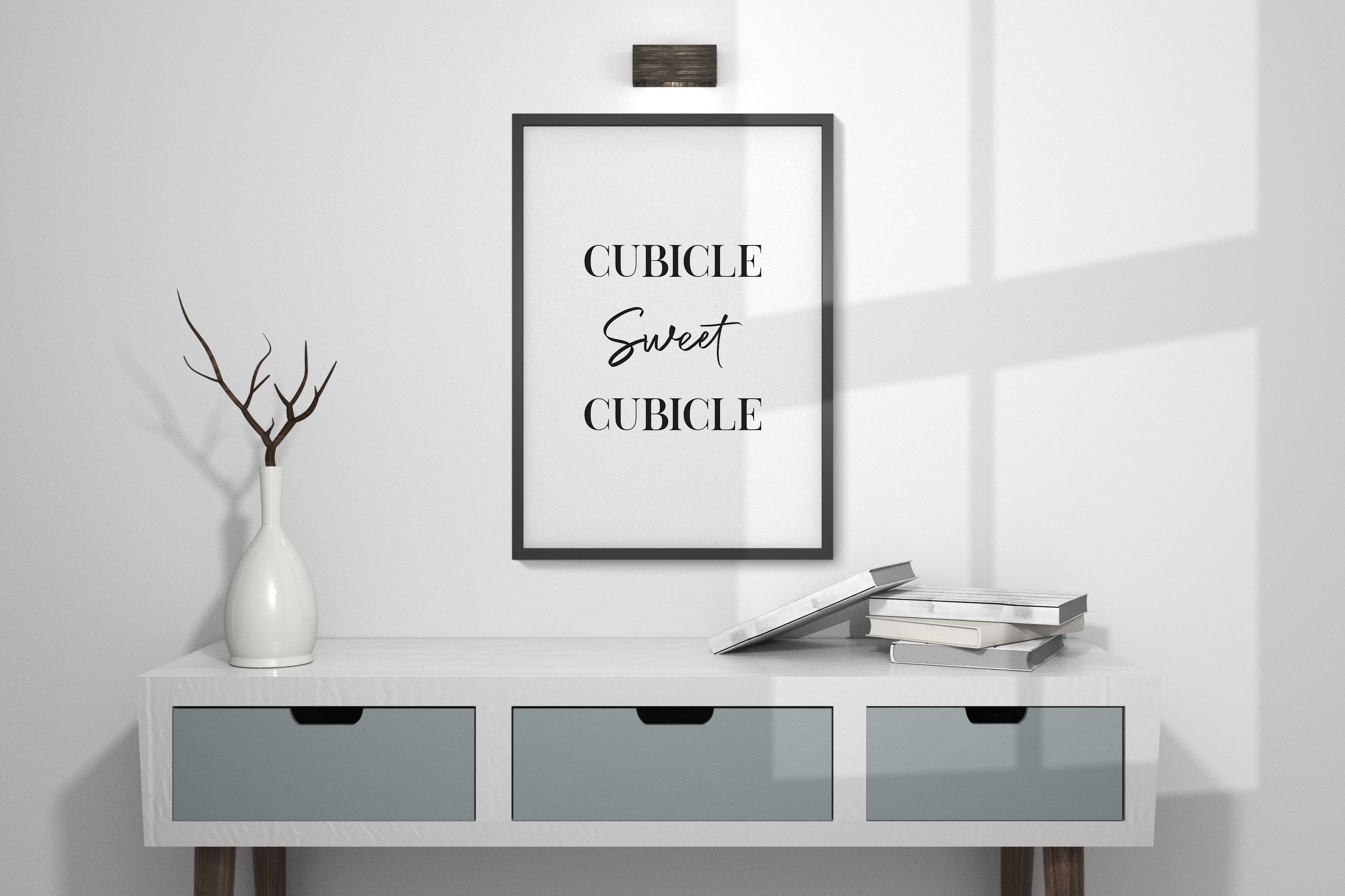 Work Printable Art, Cubicle Sweet Cubicle, Printable Wall Art, Office ...