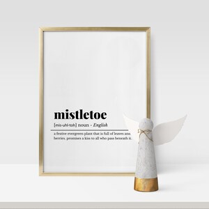 Mistletoe Definition Print, Mistletoe Poster, Mistletoe Sign, Mistletoe ...