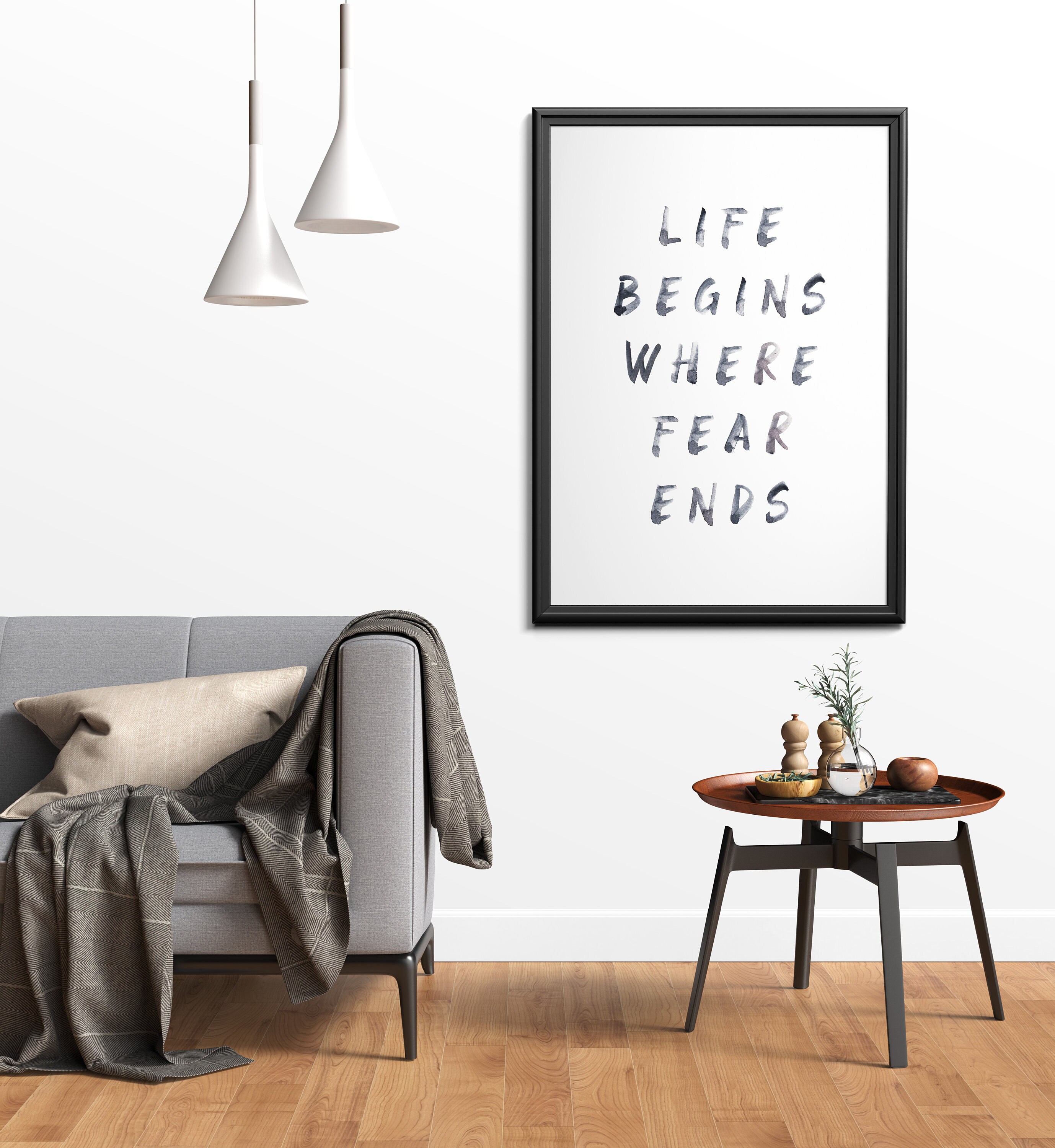 Life Begins Where Fear Ends, Inspirational Quotes, Printable Wall Art ...