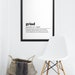Grind Definition Print, Grind Poster, Grind Wall Art, Home Office Wall ...