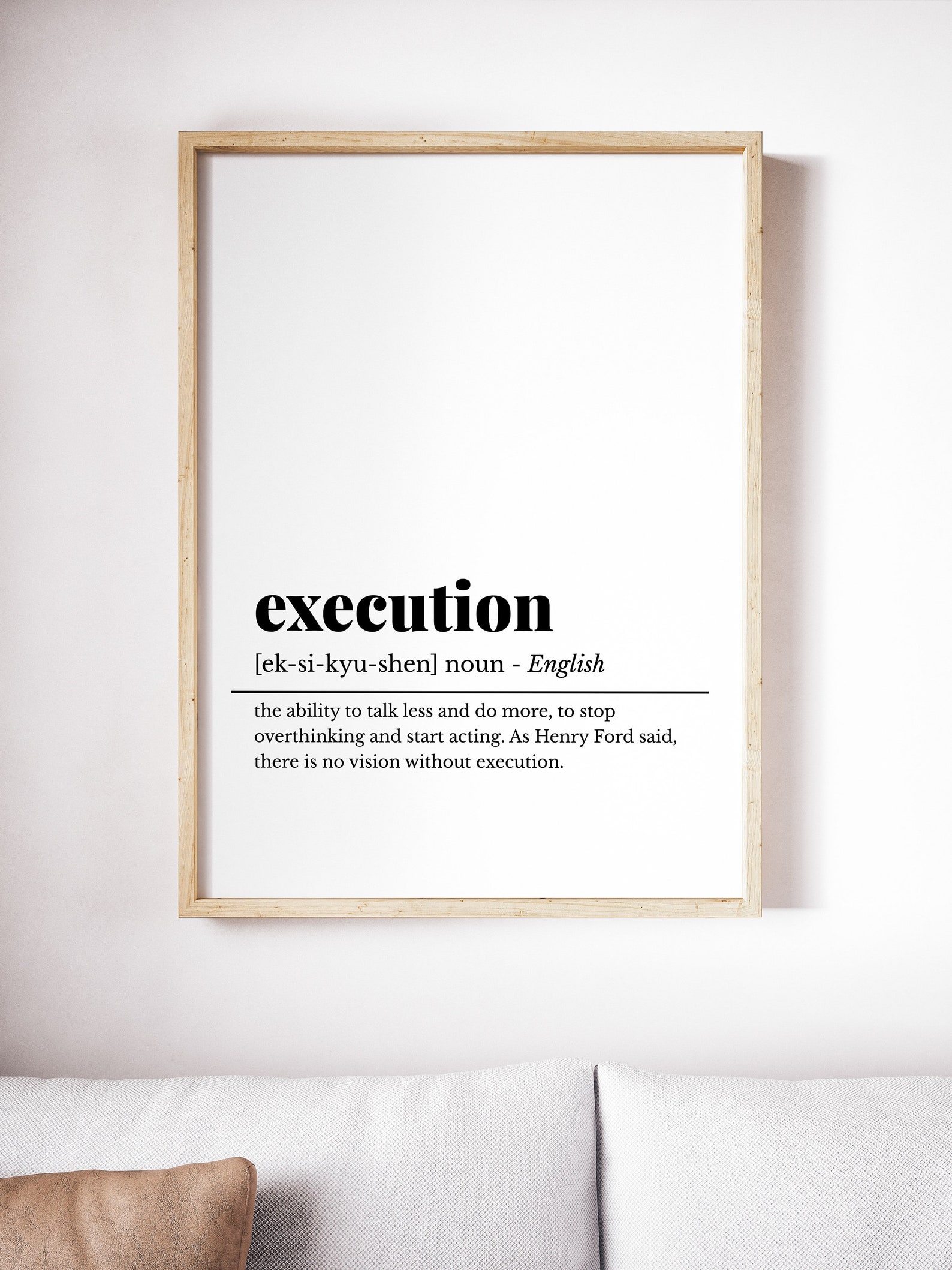 Execution Definition Modern Office Decor Office Wall Art - Etsy