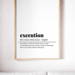 Execution Definition, Modern Office Decor, Office Wall Art, Home Office ...