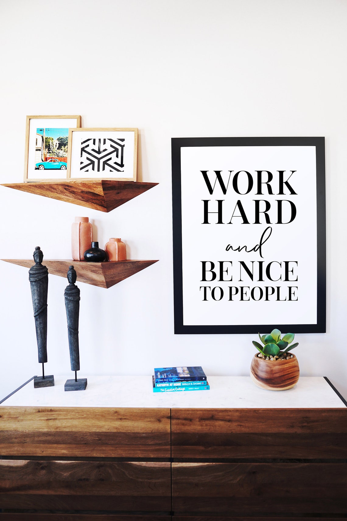 Work Hard and Be Nice to People Printable Wall Art | Etsy