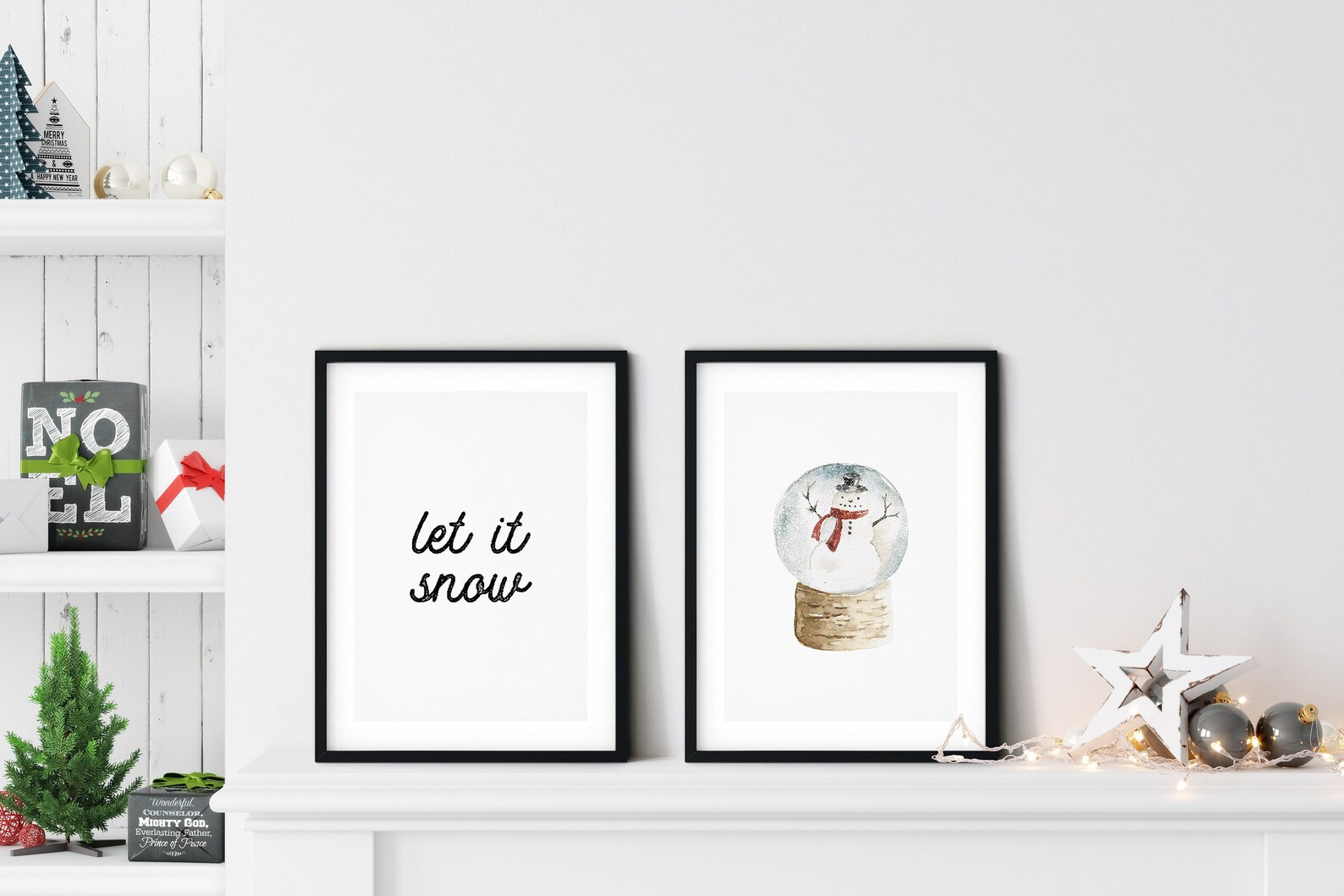 Christmas Printable Wall Art Let It Snow Print Christmas - Etsy