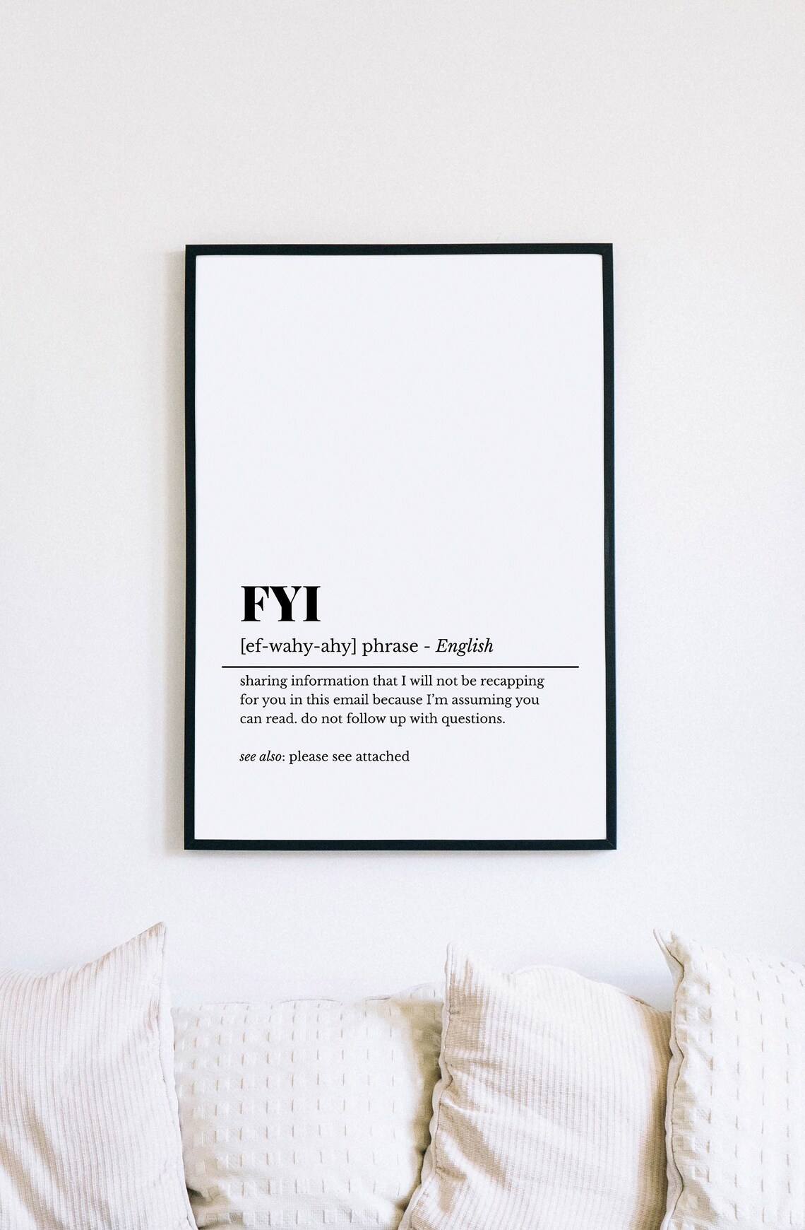 Funny Home Office Poster FYI Definition Print Home Office - Etsy