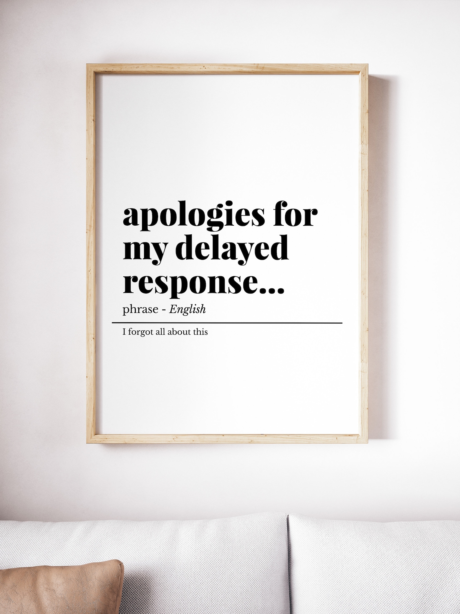 Funny Home Office Poster, Office Wall Art, Delayed Response, Definition ...