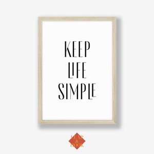 Motivational Poster, Keep Life Simple, Affirmation Wall Art, Printable ...