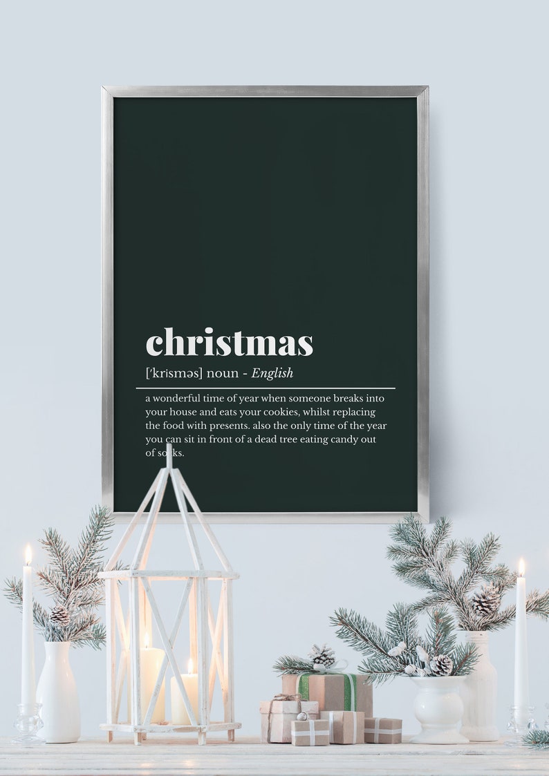 Christmas Definition Printable Christmas Wall Decor Holiday - Etsy