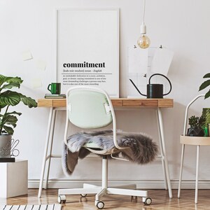 Commitment Definition Print, Office Wall Art, Printable Wall Art ...