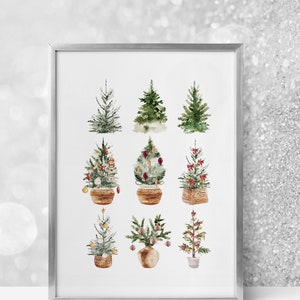 Christmas Trees Print, Christmas Wall Art, Christmas Printables ...