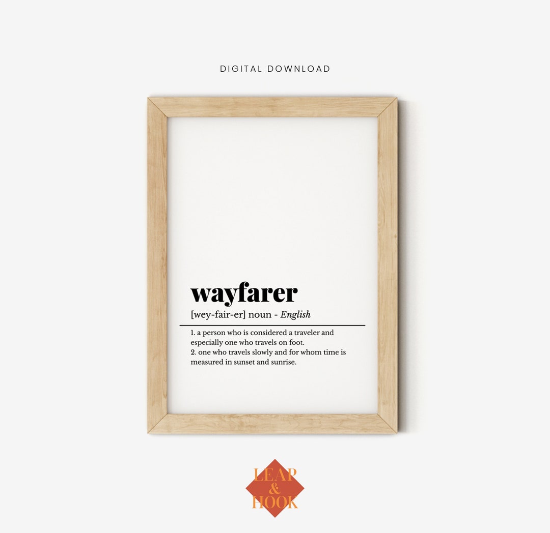 Travel Poster, Wayfarer Definition Print, Travel Art Print, Modern Wall ...
