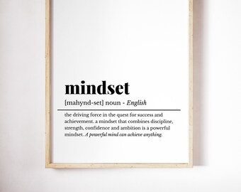 Digital Prints Prints Mindset Definition Print Home Office Wall Art ...
