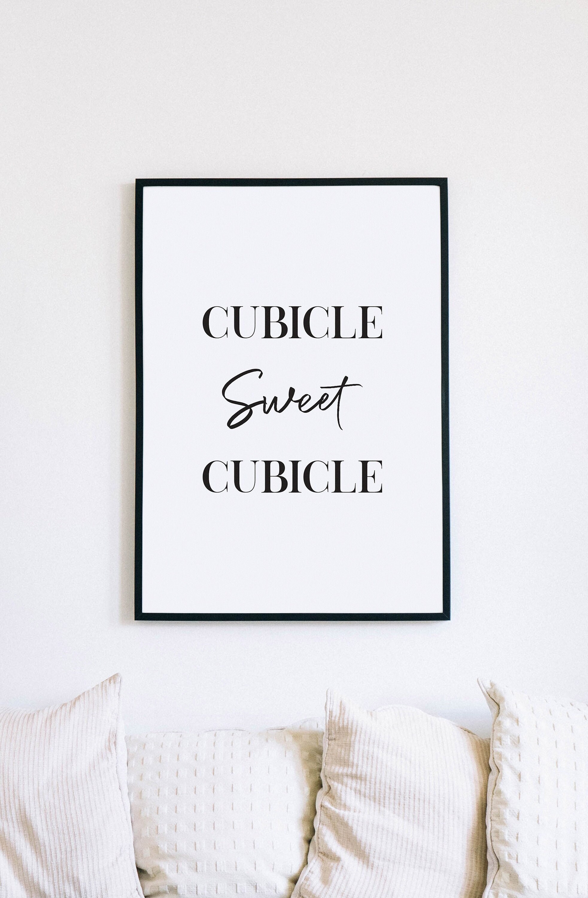 Work Printable Art, Cubicle Sweet Cubicle, Printable Wall Art, Office ...