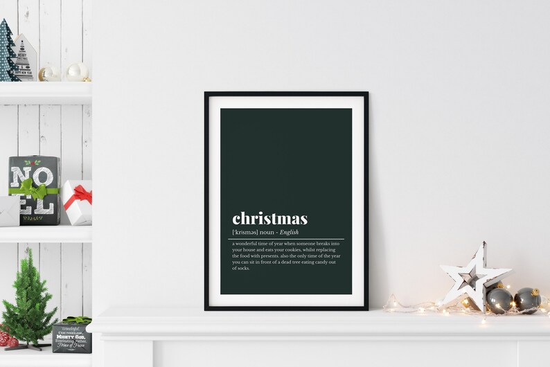 Christmas Definition Printable Christmas Wall Decor Holiday - Etsy